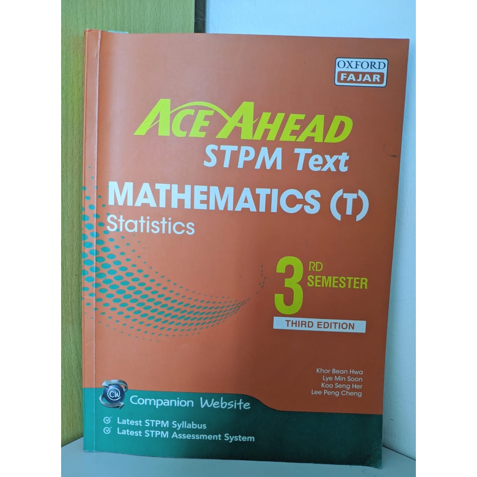 Ace Ahead STPM Maths (T) Semester 3 Textbook (USED) | Shopee Malaysia