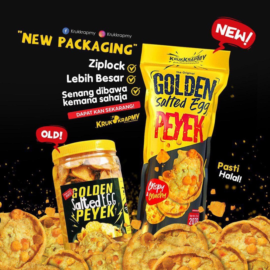 🔥ZIPLOCK PACKAGING🔥 GOLDEN SALTED EGG PEYEK | Shopee Malaysia