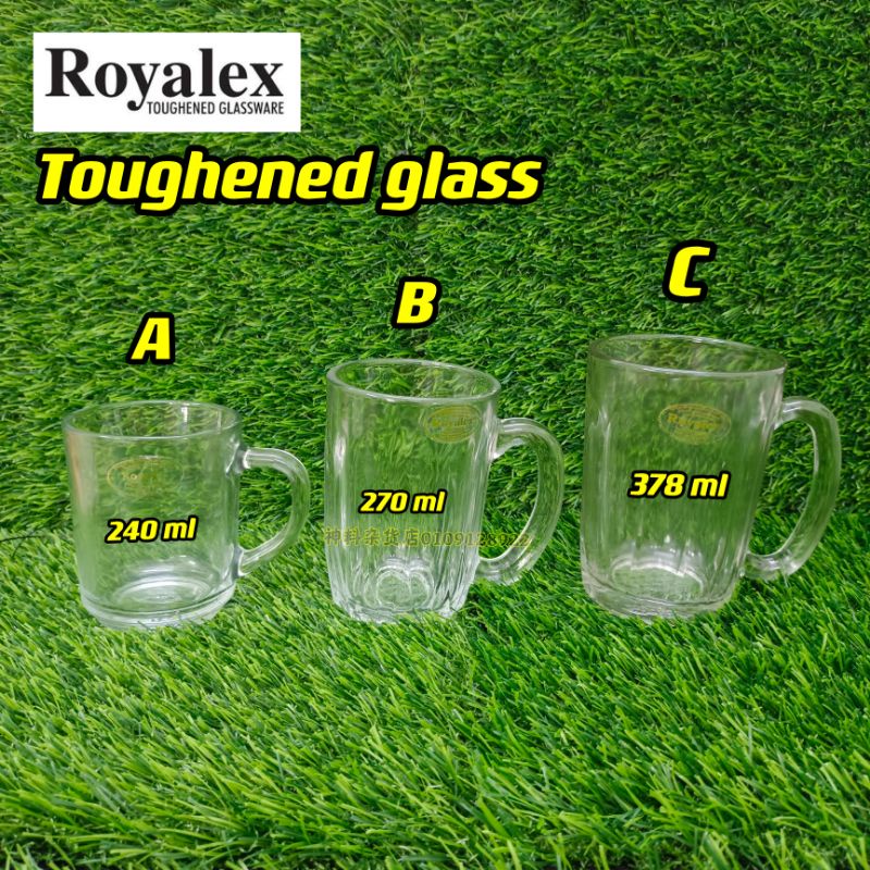 Royalex Mug Toughened glass (240 ml ) / (270 ml) / (378ml) | Shopee ...