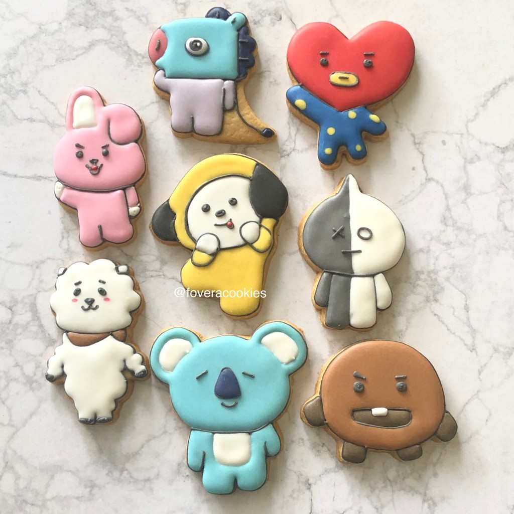 Bt21 Decorated cookies 8pcs | Shopee Malaysia