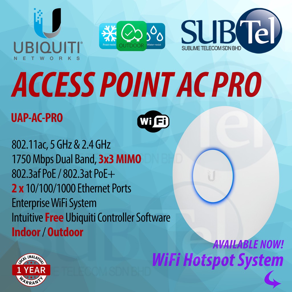 UAP-AC-PRO Ubiquiti Access Point Networks Ceiling Wall Mount Dual Band ...