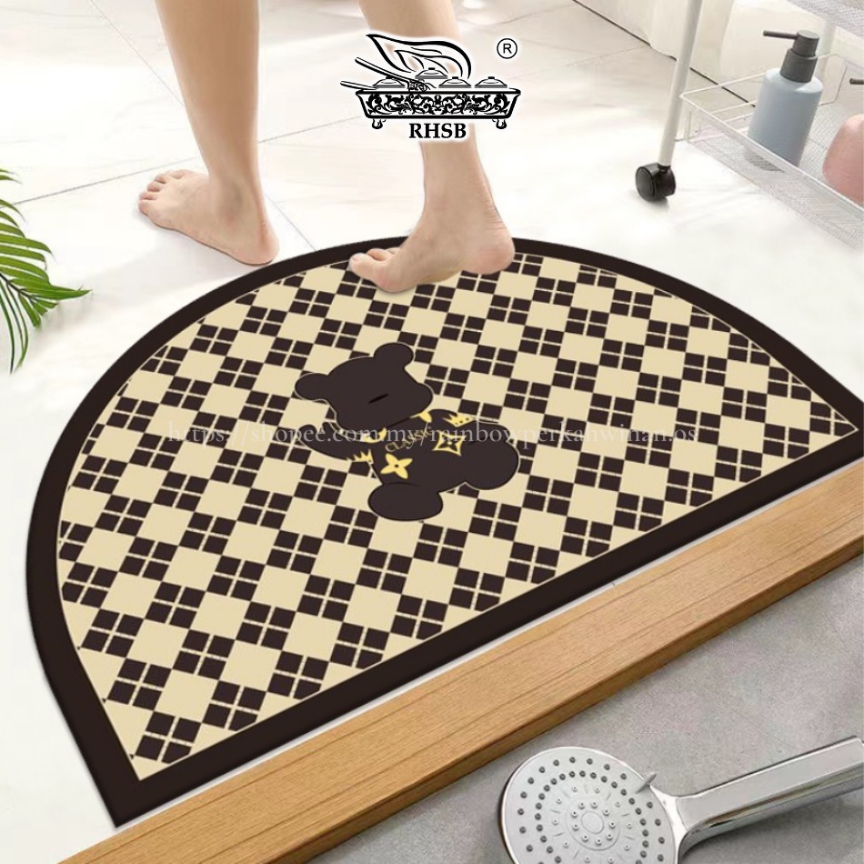 ABSORBENT DIATOM MUD BATHROOM MAT / FLOOR MAT / ANTI SLIP MAT / CARPET ...