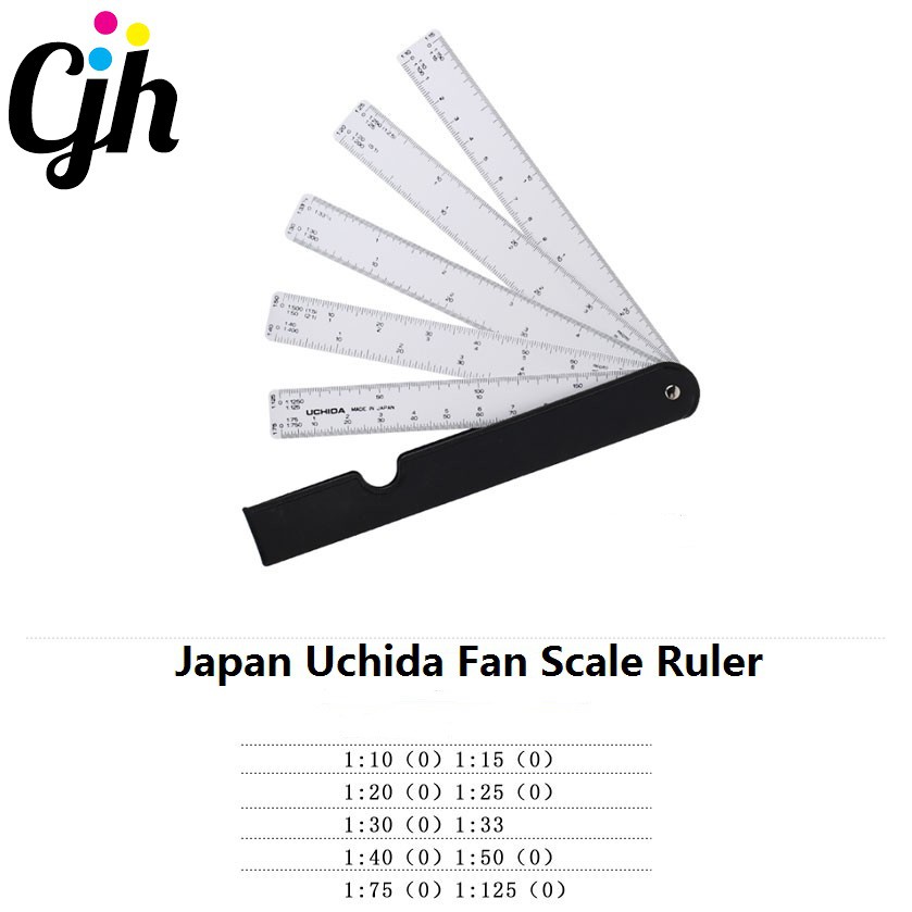 Japan Uchida Fan Shape Architects Scale Ruler | Shopee Malaysia
