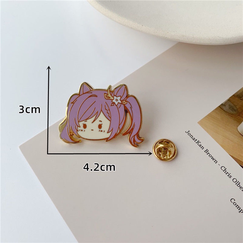 Mini Cartoon Genshin Impacts Characters Enamel Pin Cute Keqing Xiao ...