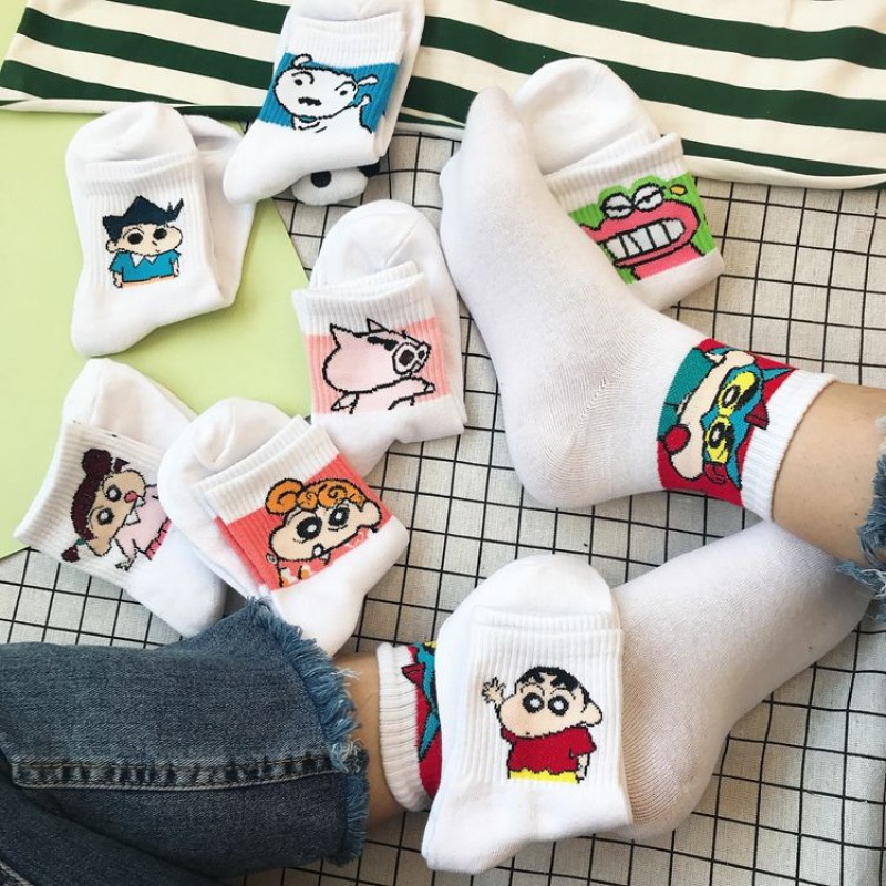 Ready Stock! Crayon Shin Chan Women Socks Cute Cartoon Socks Girl ...