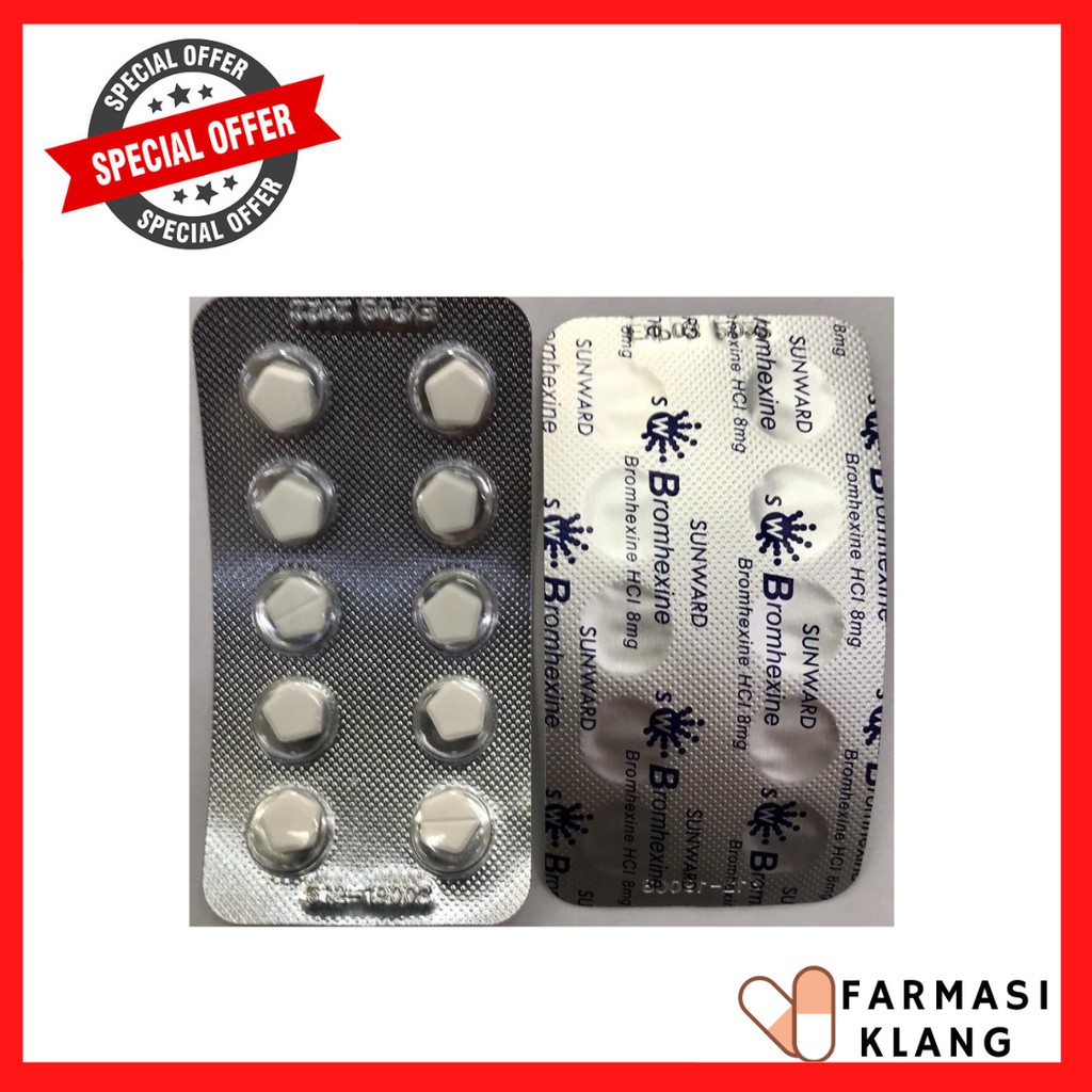 SUNWARD/BISCOMIN BROMHEXINE 8MG 1 STRIP : 10 TABLET | Shopee Malaysia