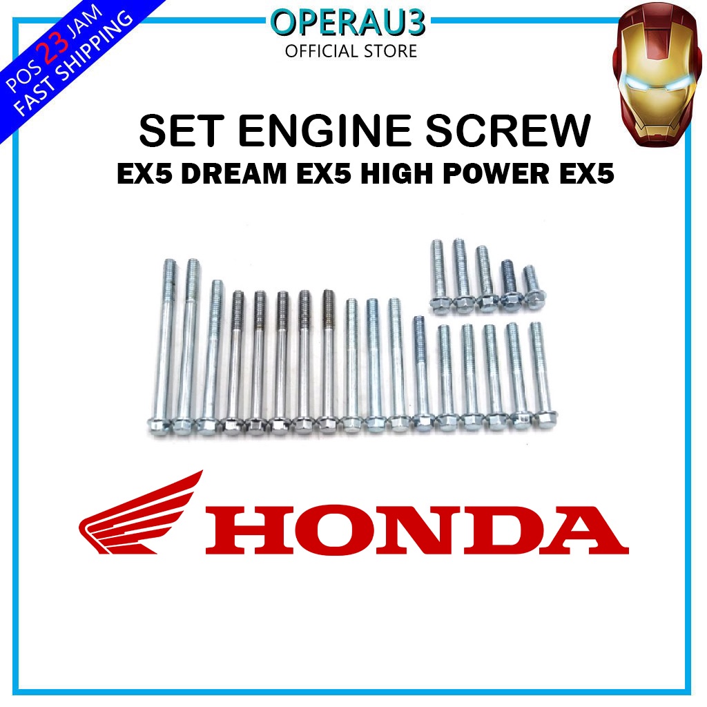 HONDA EX5 DREAM EX5 HIGH POWER EX5 HP FULL SET ENGINE SCREW ENJIN SKRU ...