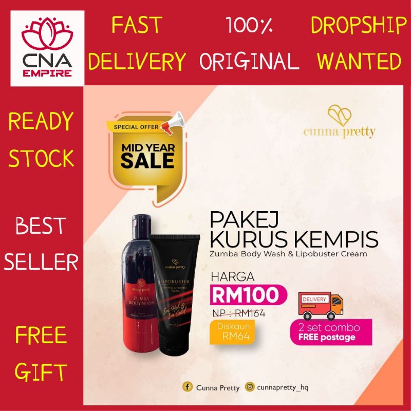 🔥BOOSTER RAYA🔥Kurus Kempis LipoBuster Cream Dan Zumba BodyWash | Shopee ...