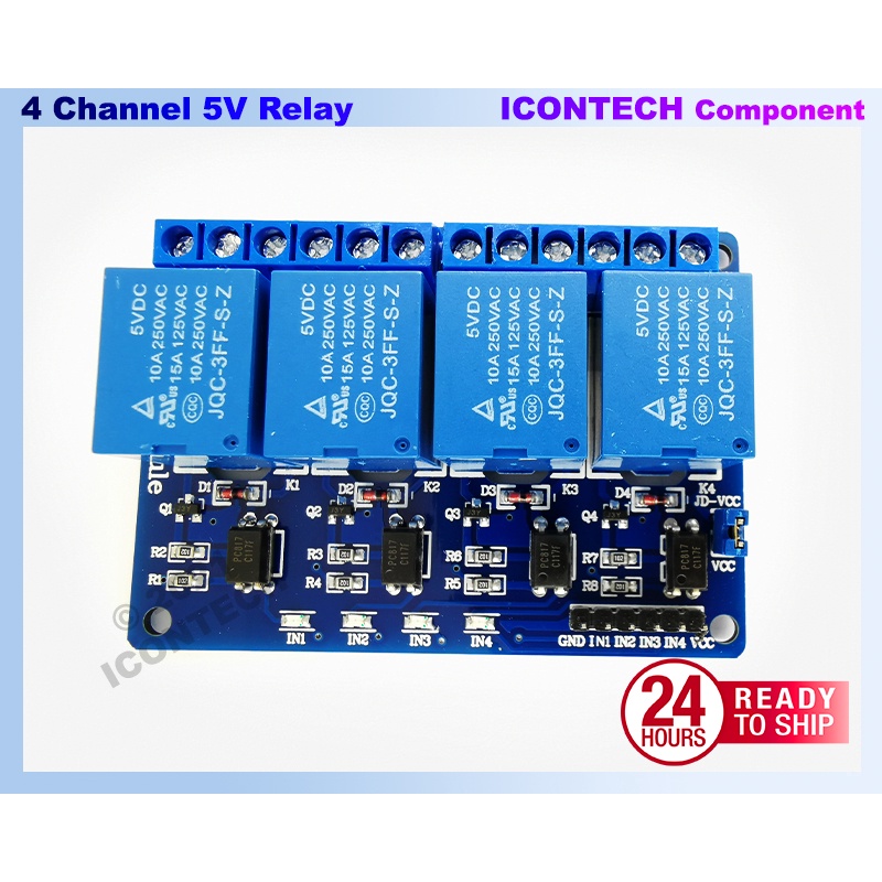 Relay Module 1 Channel 2 Channel 4 Channel with Optocoupler 5V 12V ...