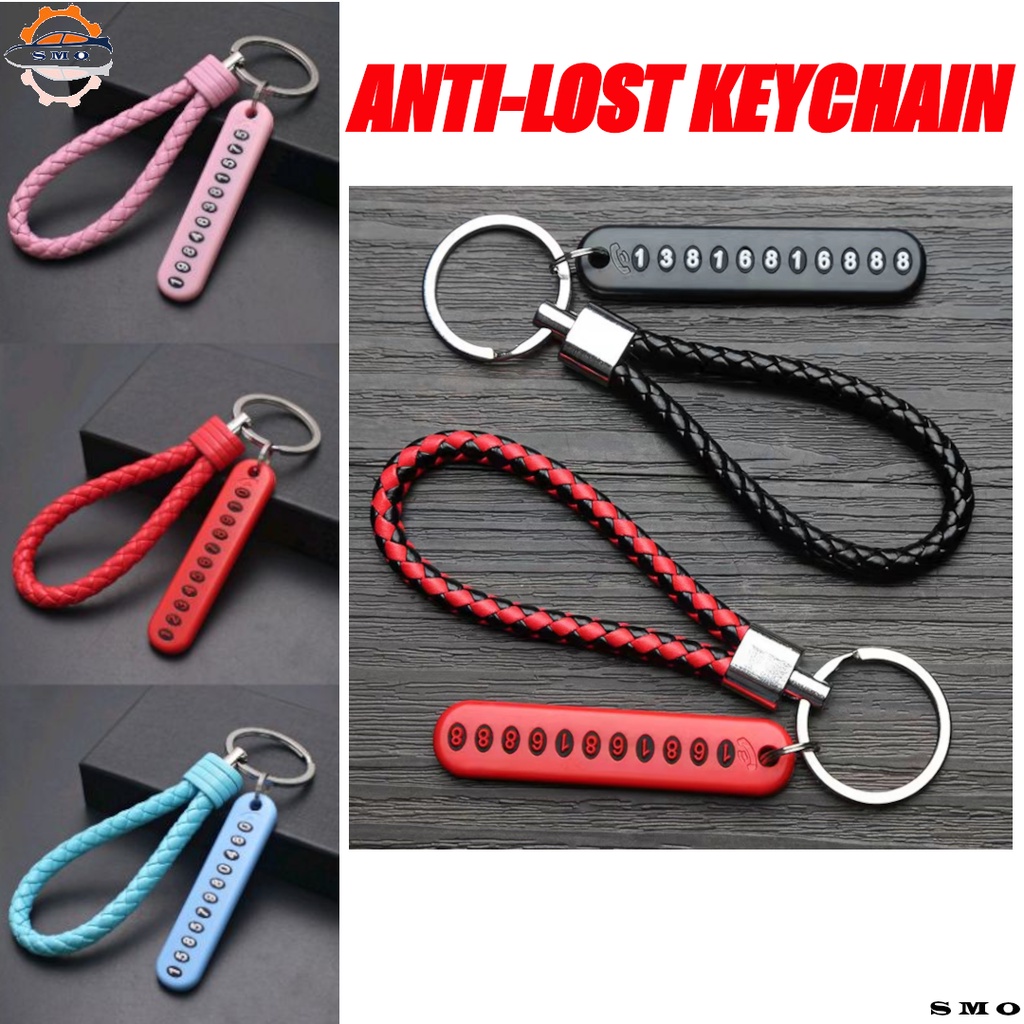 Anti Lost Keychain Rope Phone Number Display Car Key Cover Accessories ...