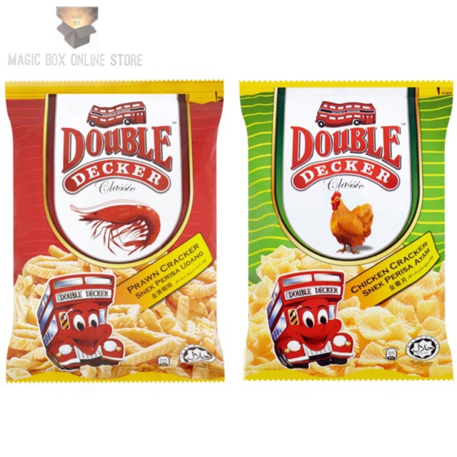 🔥READY STOCK🔥 DOUBLE DECKER PRAWN CHICKEN CRACKERS CLASSIC 60G SNEK ...