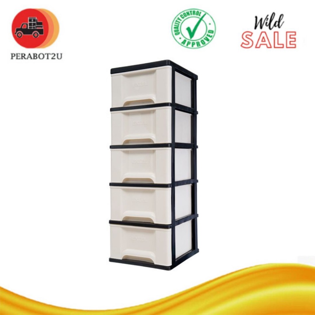 P2U CTY Laci Plastik / 5 Tier Drawers Plastic Cabinet / Laci Plastik 5 ...