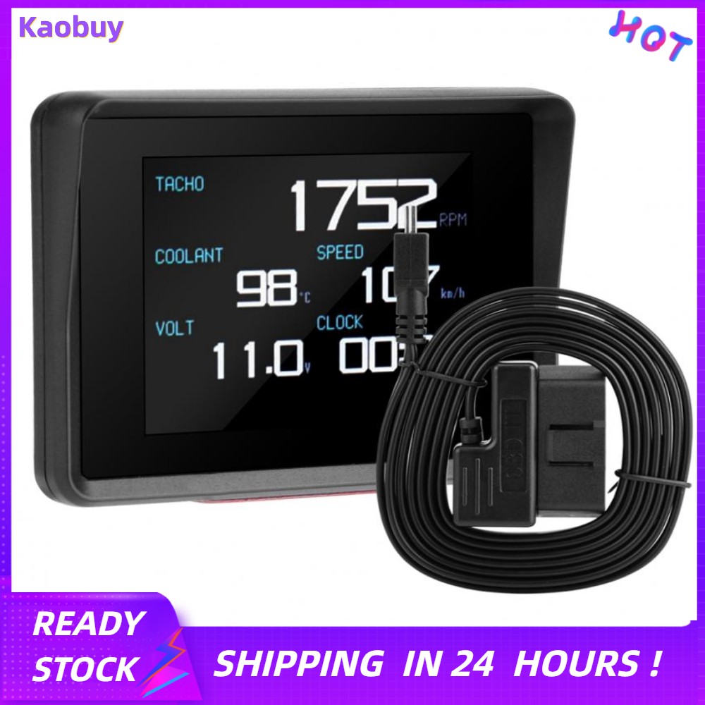 Walfront Car Temperature Display Voltage Meter HUD OBD Digital Multi ...