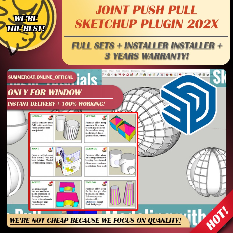 JointPushPull Sketchup Plugin 2015-202X Joint Push Pull LIfetime ...