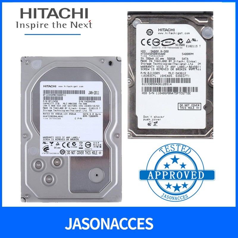 HITACHI 160GB/250GB/320GB/500GB/1TB 3.5/2.5 “ HDD Hard Disk Desktop PC ...