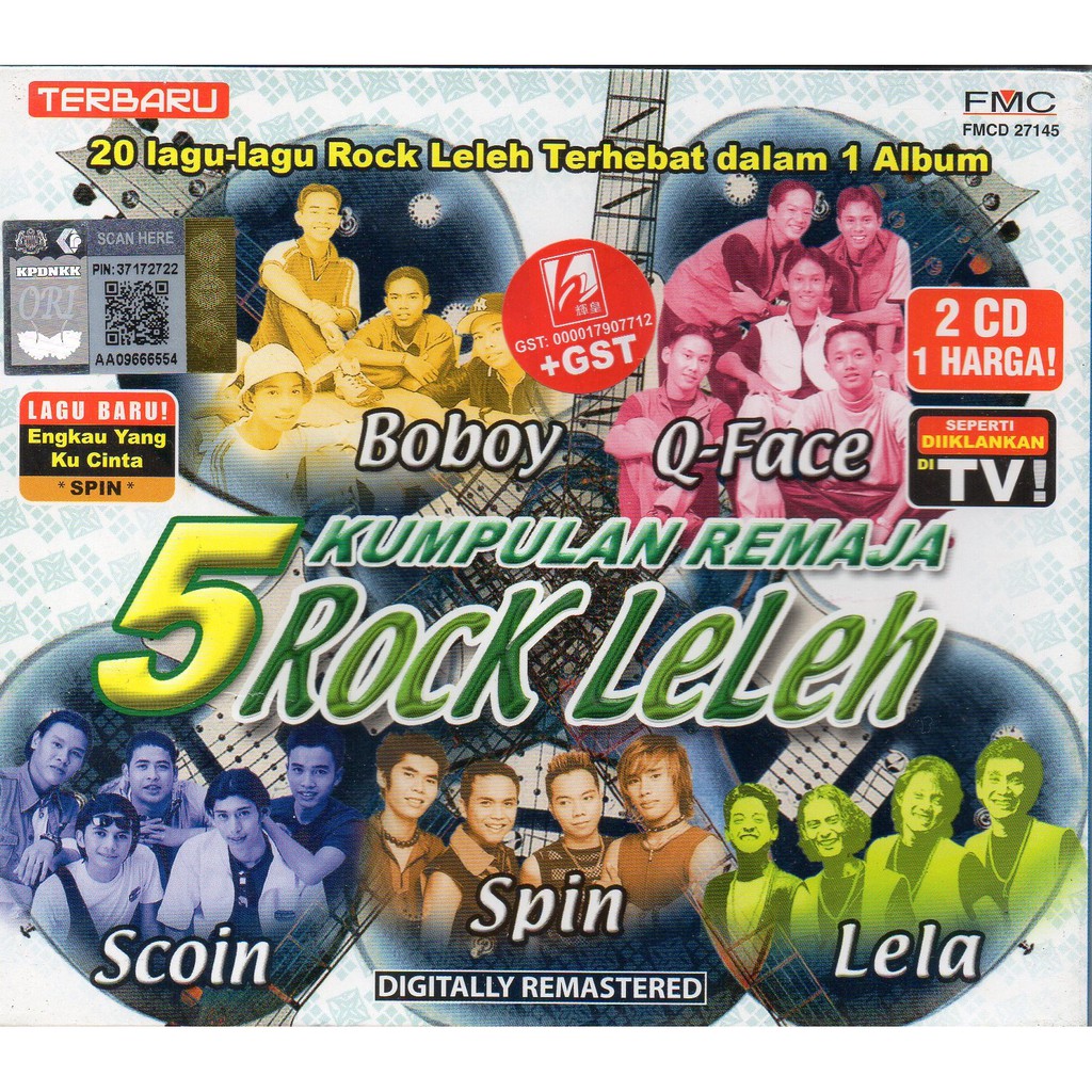 5 Kumpulan Remaja Rock Leleh - [ Boboy Q-Face Scoin Spin Lela ] ( CD ...