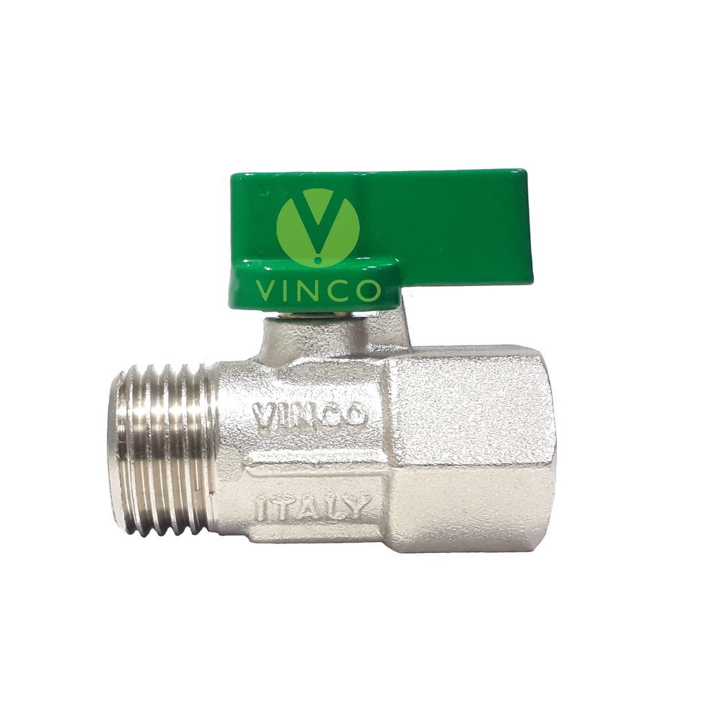 Vinco 1/2" Brass Mini Handle Ball Valve Male / Female Thread Plumbing ...