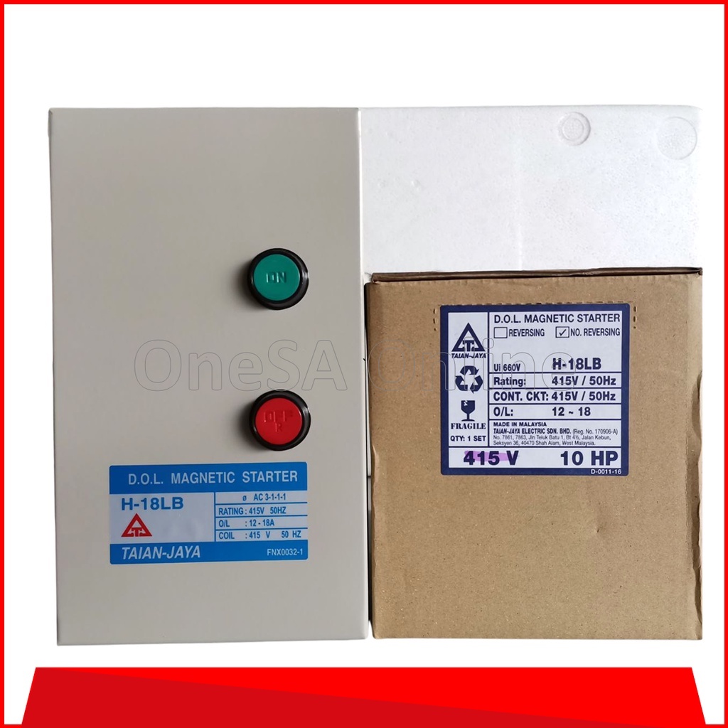 TAIAN JAYA DOL STARTER 10HP 3PH AC415V (H-18LB-3PH-10HP) | Shopee Malaysia