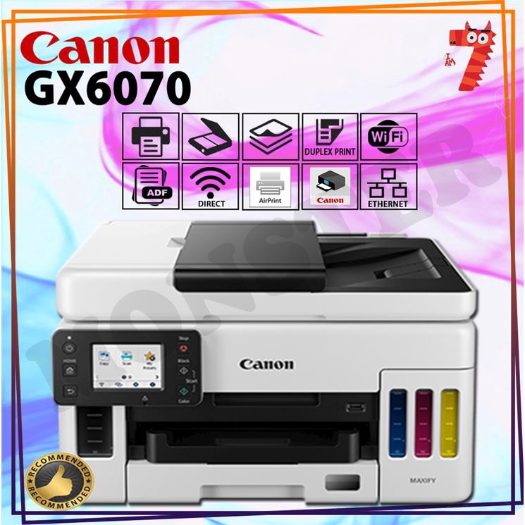 Canon MAXIFY GX6070 Easy Refillable Ink Tank, Wireless Multi-Function ...