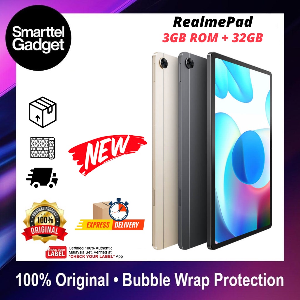 REALME PAD 10.4" Original Tablet (4+64GB/6+128GB) 7100mAh - 1 Year ...