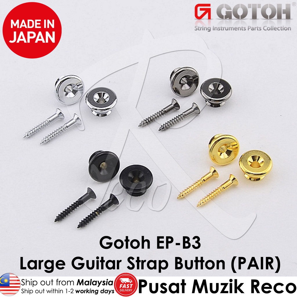 Gotoh EP-B3 Large / Oversized Guitar Strap Buttons Strap Button Pin ...