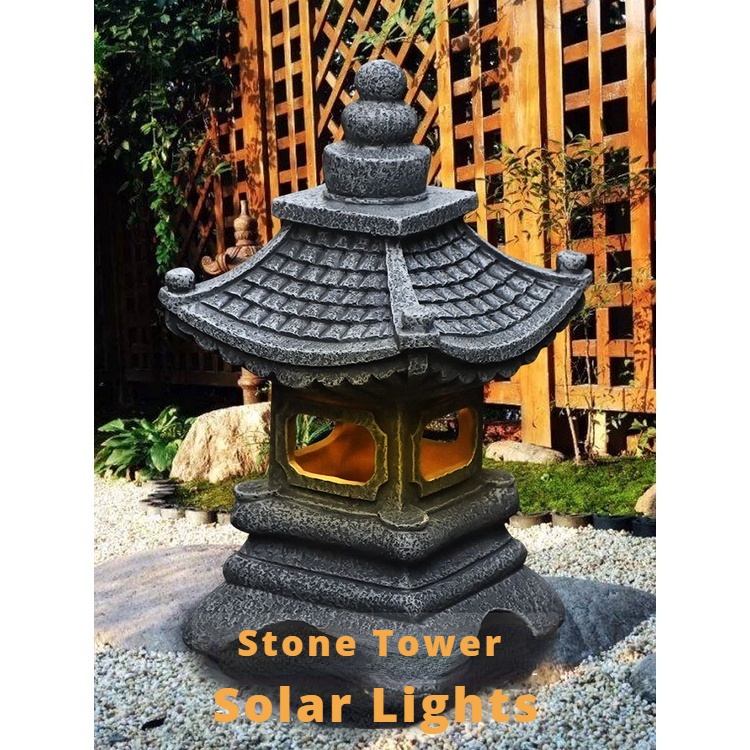 Japanese Garden Solar Lights / Palace Lantern / Night Light Ornaments ...