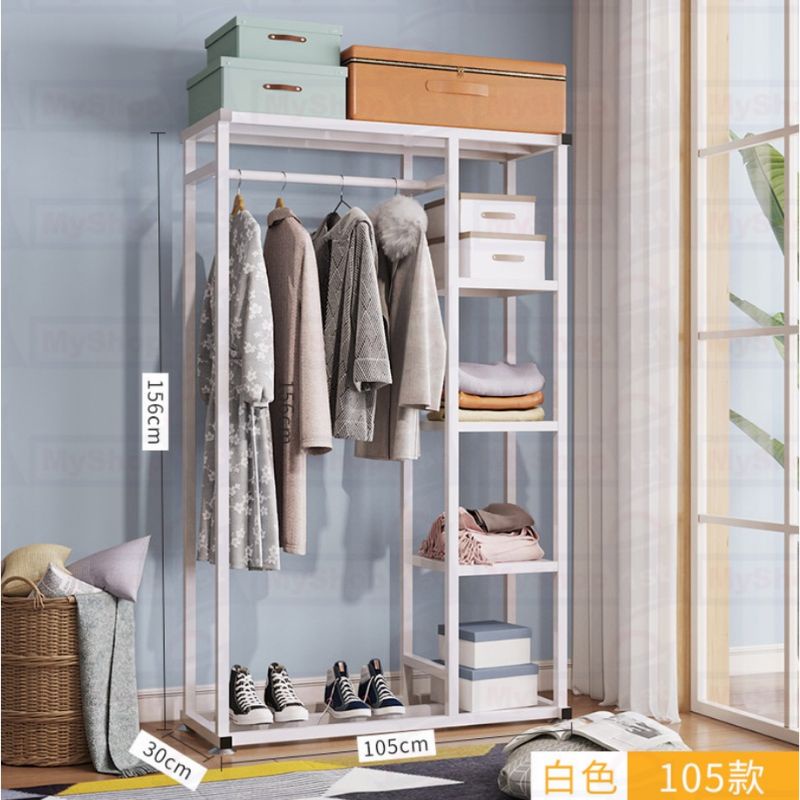 Rak baju kayu besi kukuh/open wardrobe IKEA/clothes hanging rack/rak ...