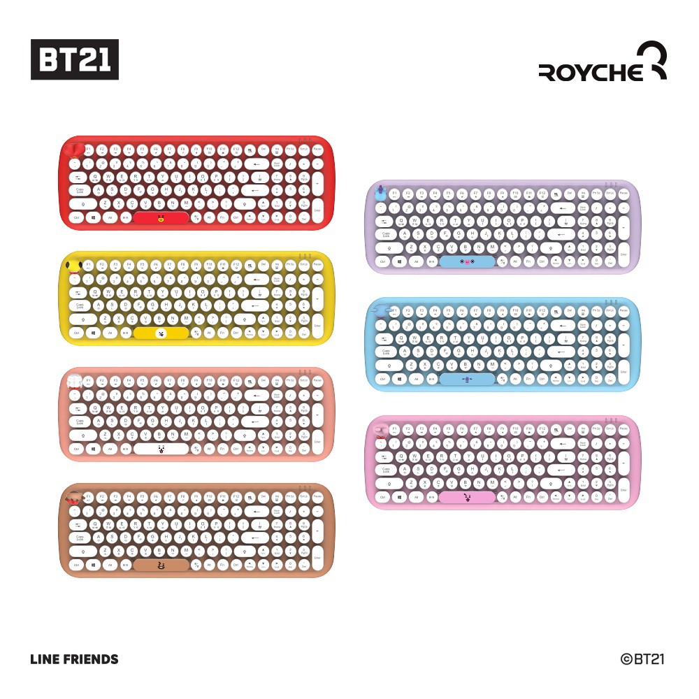 [K-POP] [BTS] [BT21] [Royche] BT21 Wireless Retro Keyboard | Shopee Malaysia