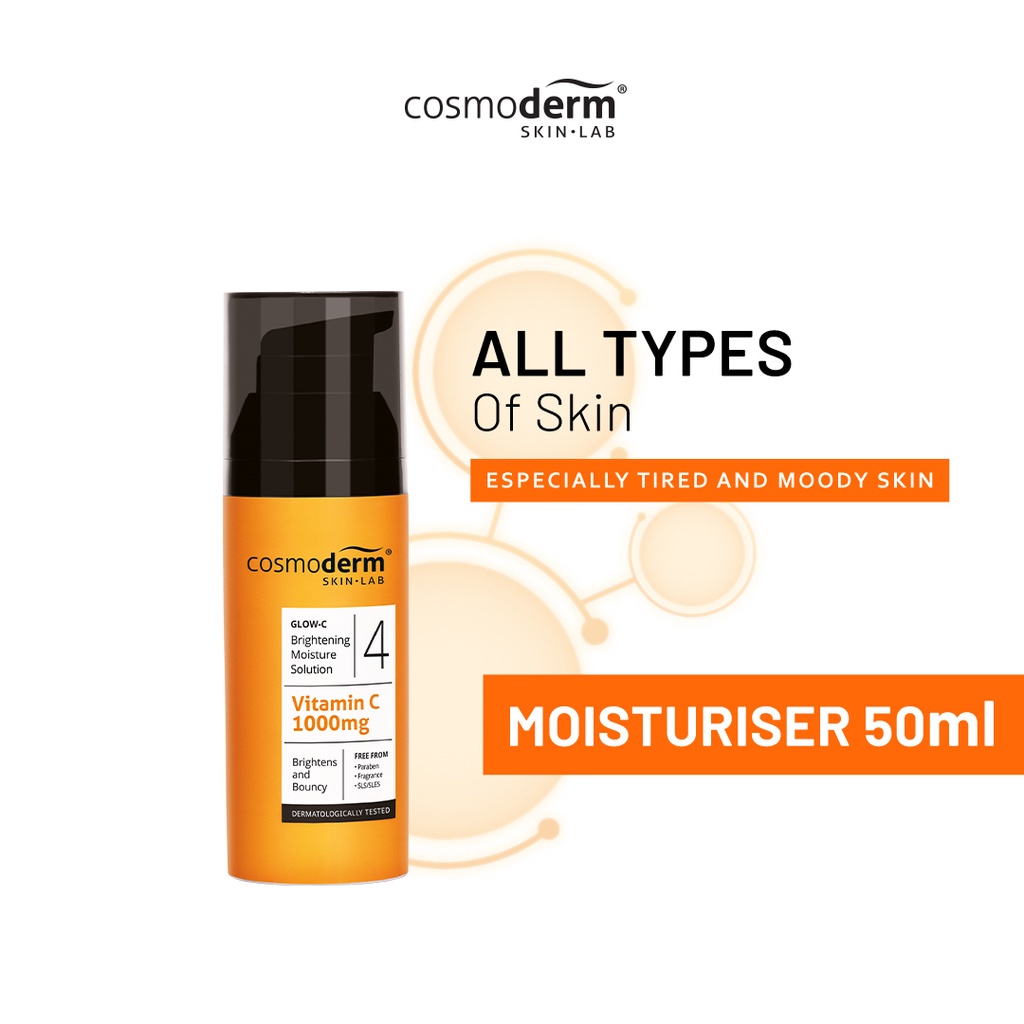 Cosmoderm Glow-C Vitamin C 1000mg Brightening Moisture Solution 4 (50ml ...