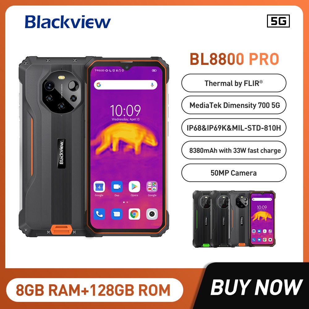 NEW 5G Rugged Phone Blackview BL8800 Pro Thermal Imaging Camera FLIR ...