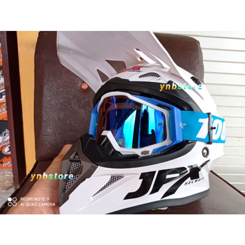 PUTIH Jpx Cross Solid Solid Helmet Plain White White+100% Percent ...