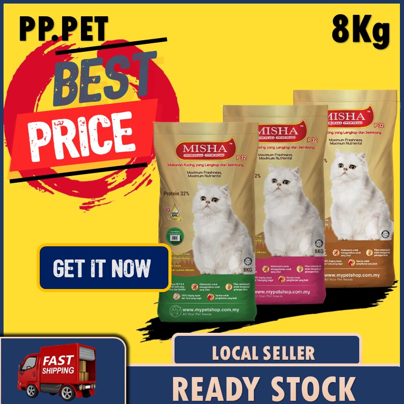 MISHA Cat Dry Food 8KG / Misha Ocean Fish / Misha Chicken Tuna / Misha ...