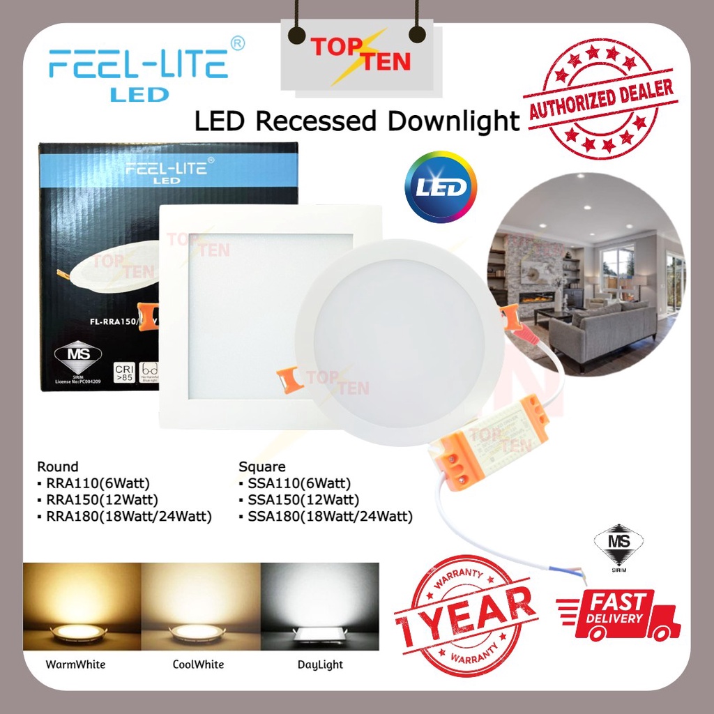 Feel Lite Led Downlight 6W/12W/18W/24W RRA/SSA Nylon Series Led ...