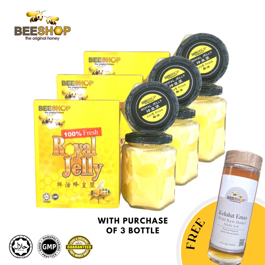 (Ready Stock) Bee Shop Package Buy 3 Fresh Royal Jelly 300g, FREE 1 ...
