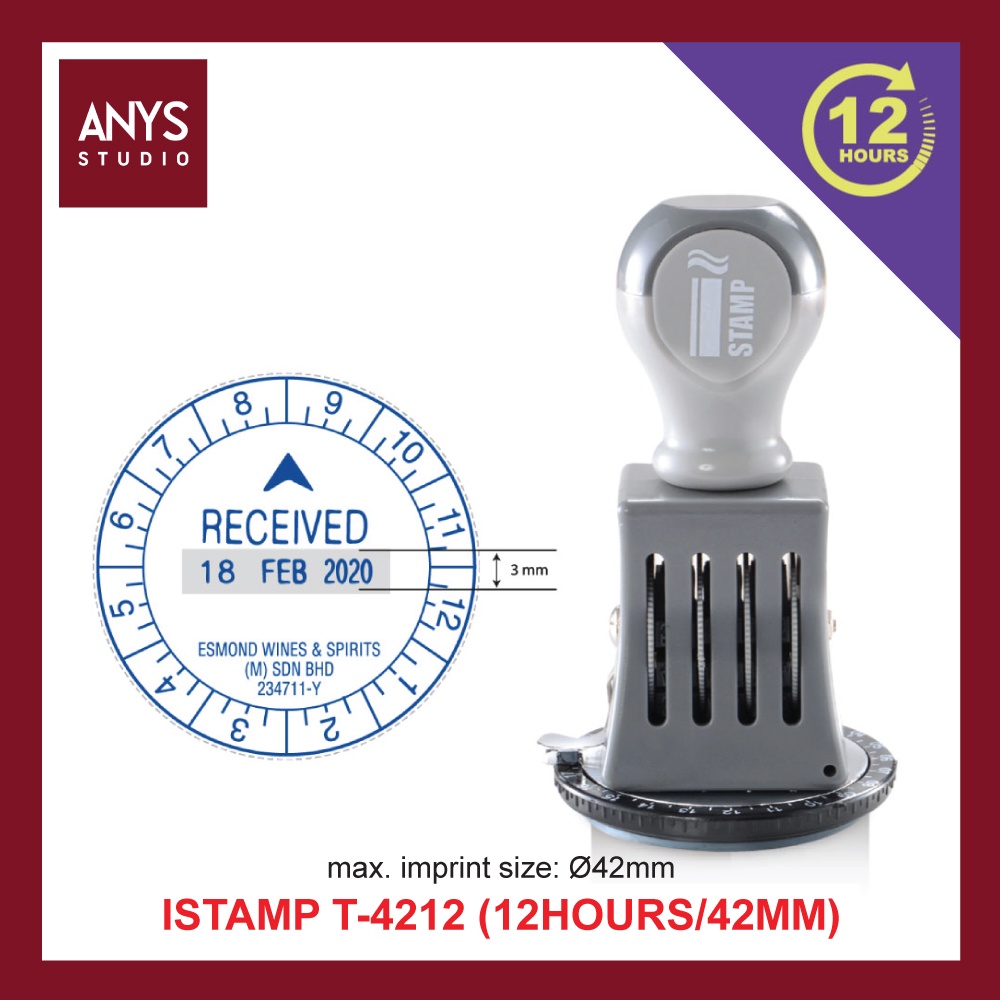 [Custom Made] IStamp T-4212 (ø42mm) 12 Hours Die Plate Dater Timer ...