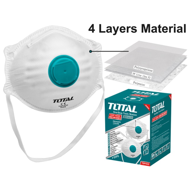 [READY TO SHIP] EN149 1 Box 4ply Total dust face mask with Adjustable ...