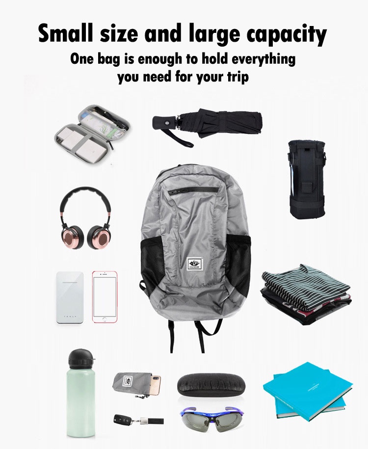 20L Foldable Travel Bagpack Beg Hiking Bag Pack Small Backpack ...