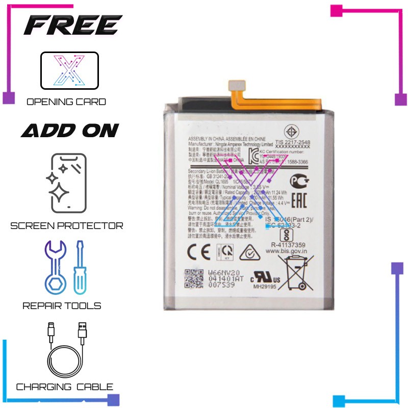 Battery QL1695 Compatible For Samsung A01 A015F (2920 mAh) | Shopee ...