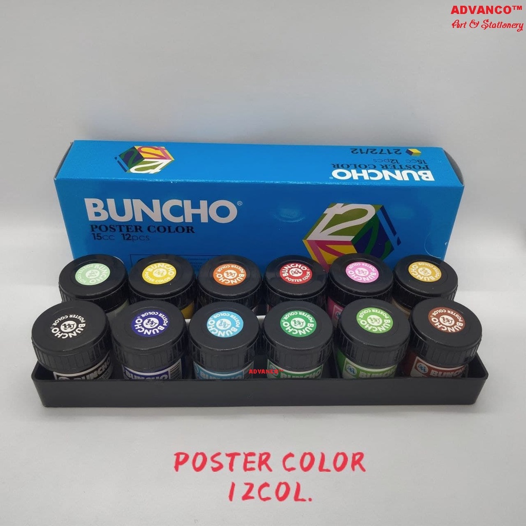 BUNCHO POSTER COLOR 15CC (AVAILABLE IN 12COL / 18COL) | Shopee Malaysia