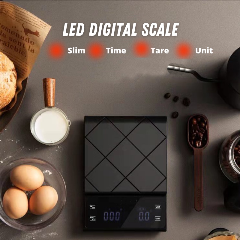 [Ready Stock] Digital Barista Coffee Scale & Kitchen Scale with Timer 0 ...