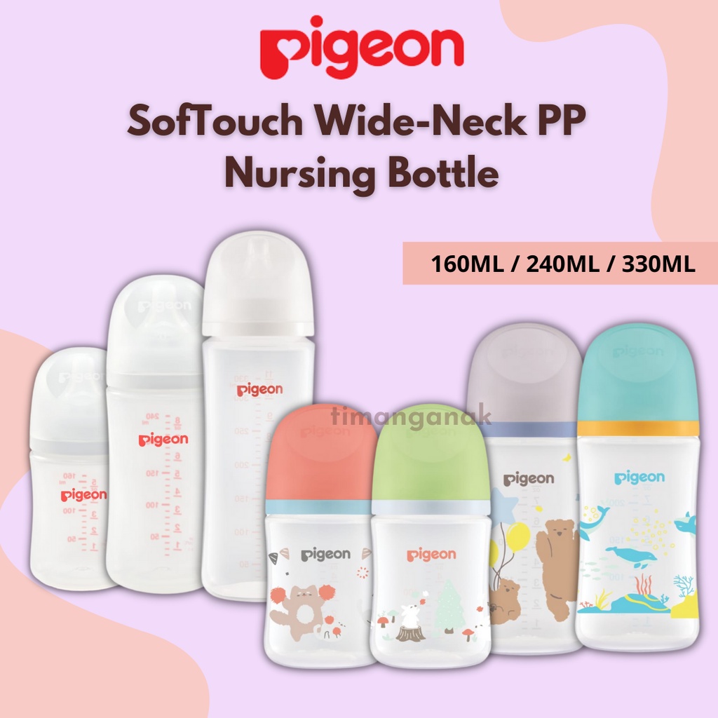Pigeon SofTouch Wide-Neck PP Nursing Bottle / Botol Susu Pigeon / Botol Susu Baby / Botol Susu ...