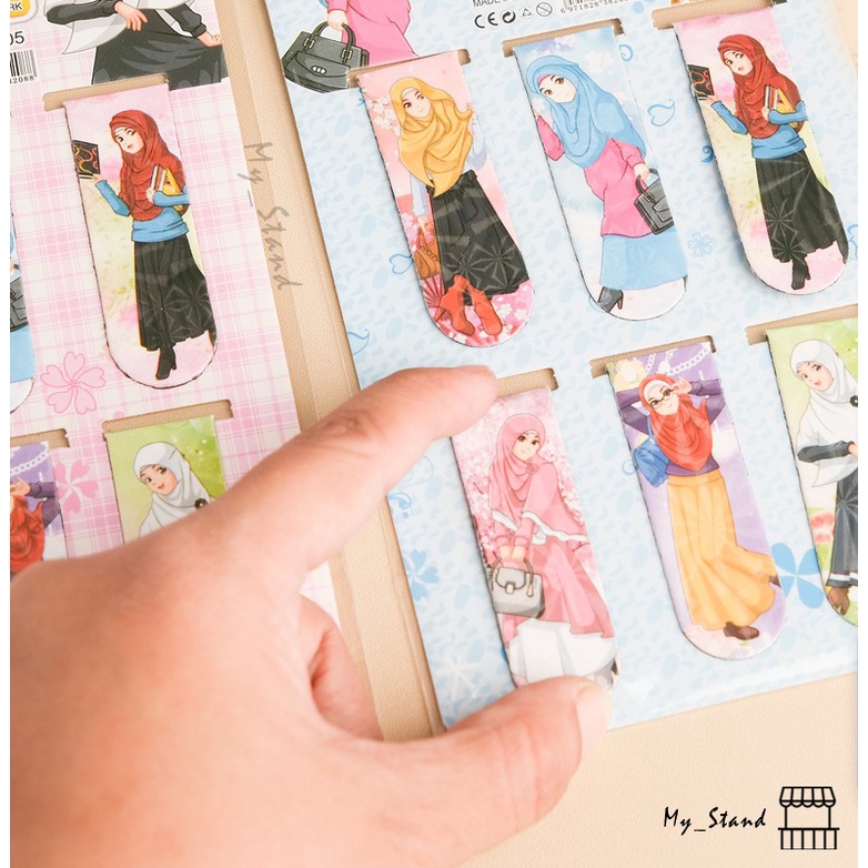 Hijab Girl Magnetic Bookmarks Muslimah Ustadzah Islamic Muslim Hijrah ...