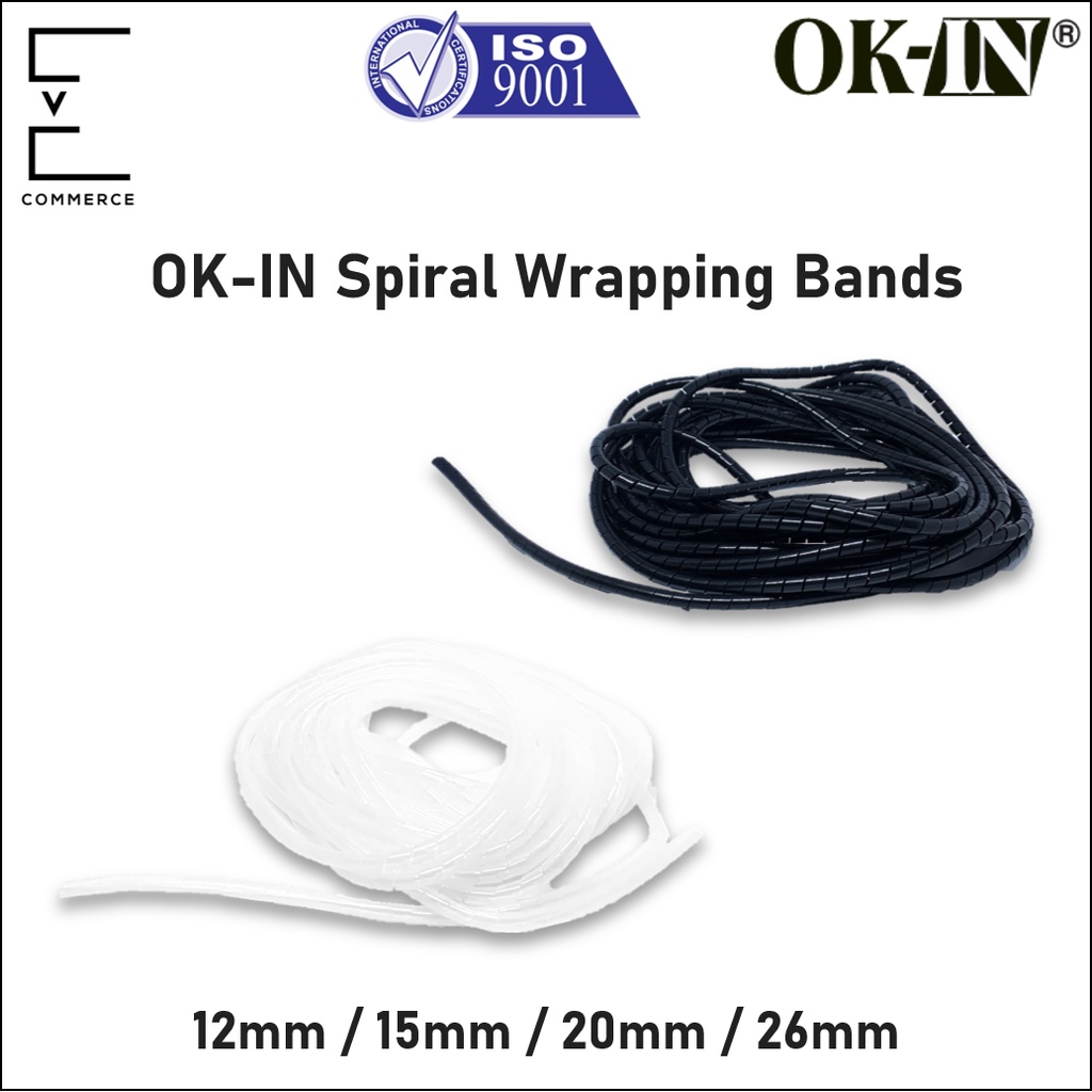 OK-IN SPIRAL WRAPPING BAND | CABLE MANAGEMENT | 10M WIRE PROTECTION ...