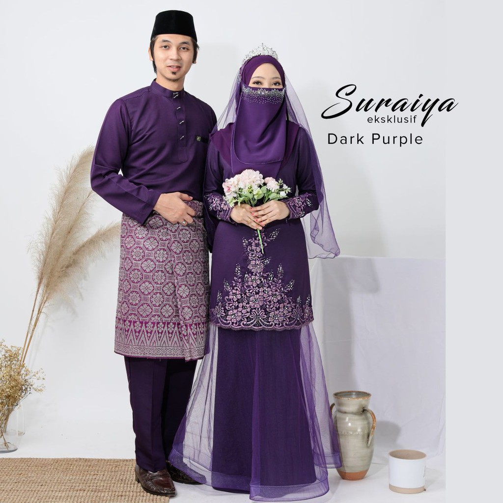 ( 𝟖 𝐈𝐓𝐄𝐌 𝟏 𝐇𝐀𝐑𝐆𝐀 ) SET NIKAH,SET COUPLE,BAJU KURUNG MODEN SURAIYA DARK ...