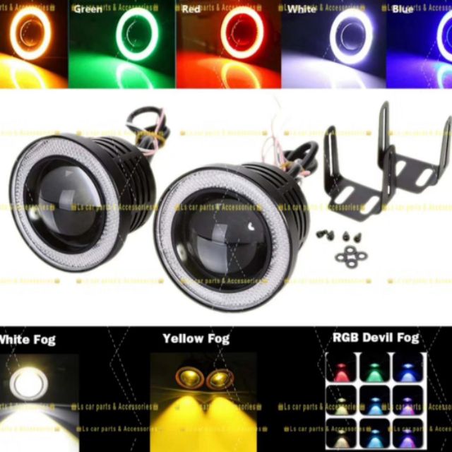 COB LED Angel eyes Fog Light Projector eagle eye lens Sport lamp Angle Running Daytime daylight ...