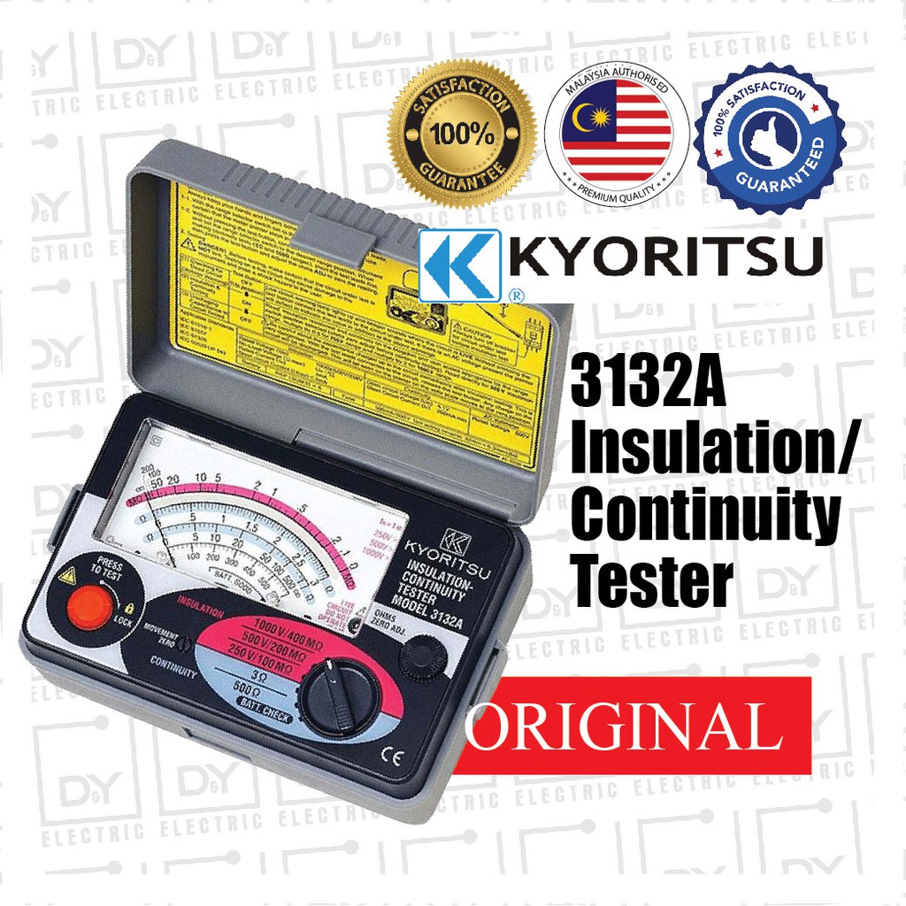 [ORI/NEW] Kyoritsu 3132A Analogue Insulation / Continuity Tester ...