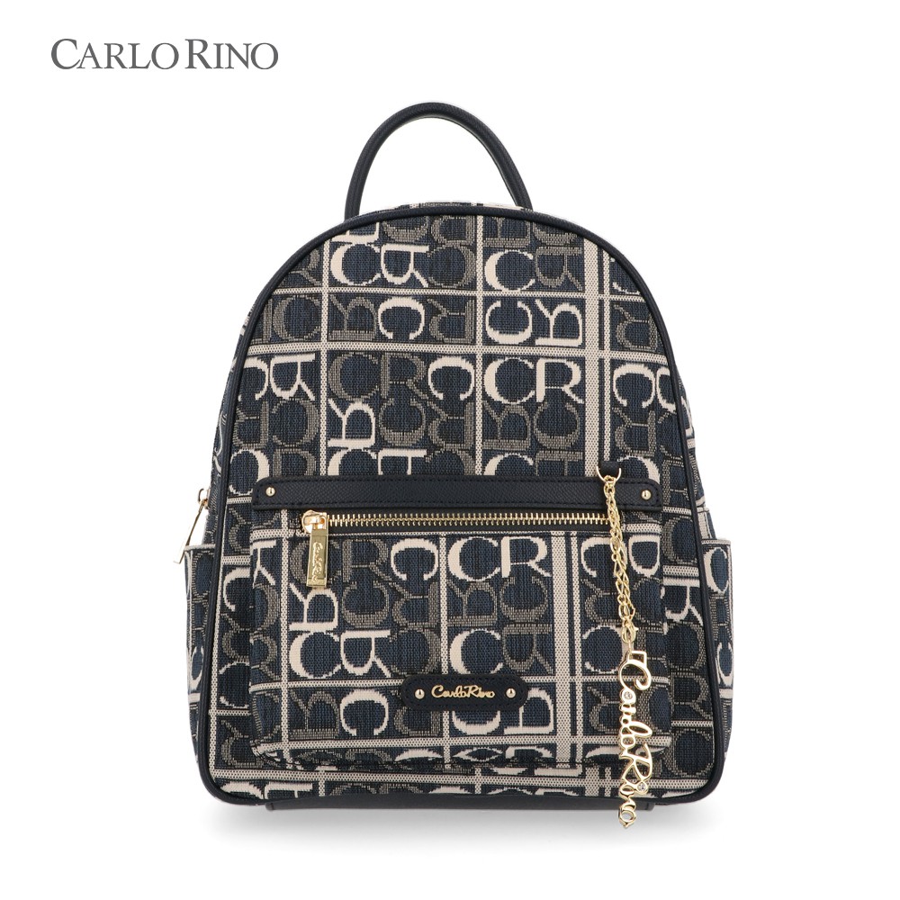 Carlo Rino Dark Blue Carlo GEO Jacquard Backpack | Shopee Malaysia