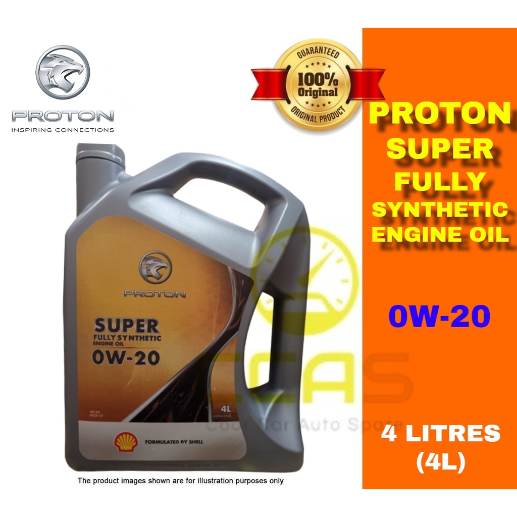 100% ORIGINAL Proton Shell 0w20 Super Fully Synthetic Engine Oil 4L ...