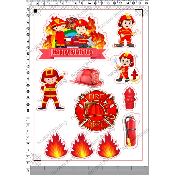 Bomba Fireman Cake Topper 002 | Shopee Malaysia