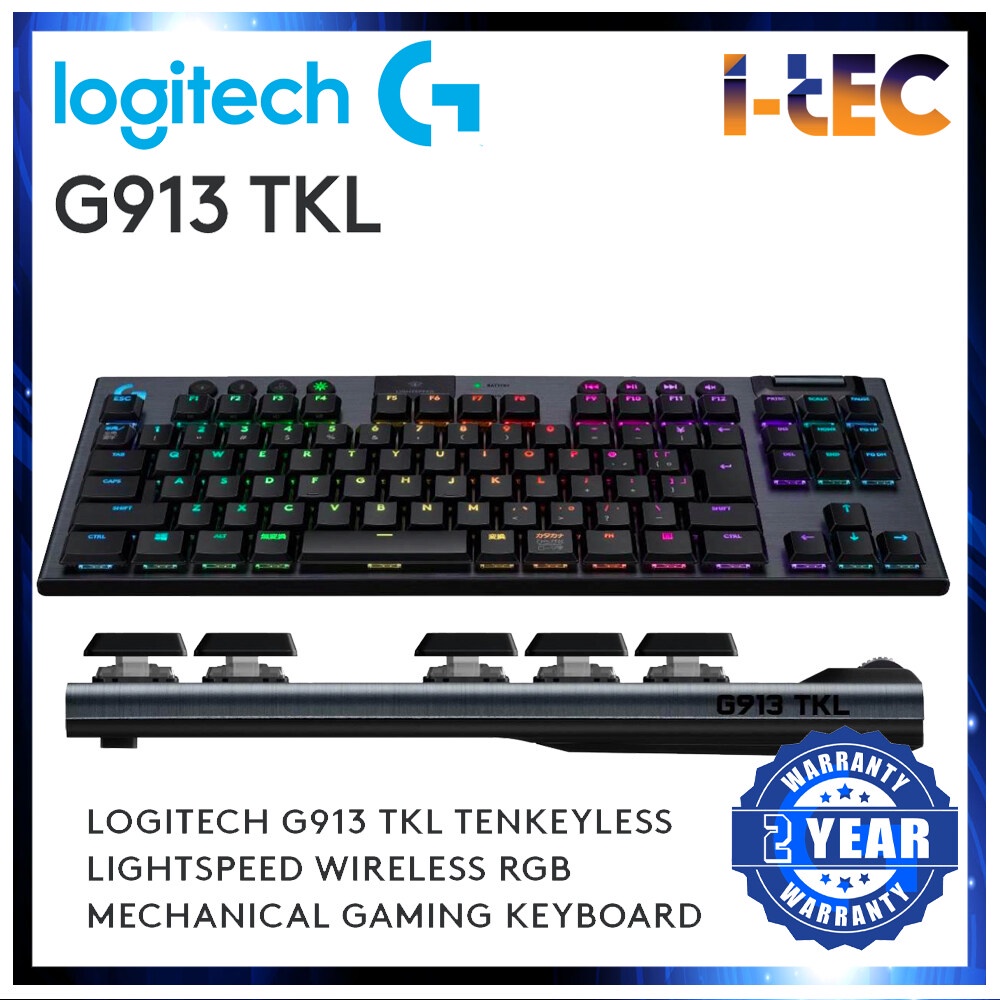 LOGITECH G913 TKL TENKEYLESS LIGHTSPEED WIRELESS RGB MECHANICAL GAMING KEYBOARD | Shopee Malaysia